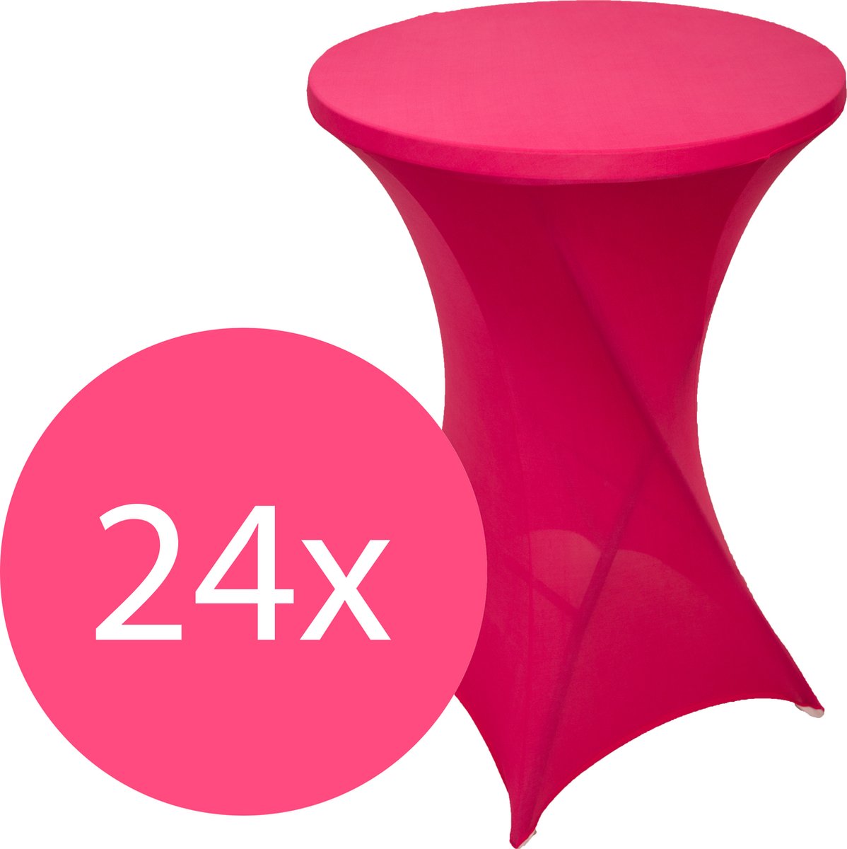 Statafelrok Roze x 24 – ∅80-85 x 110 cm – Statafelhoes Stretch 24 Stuks – Tafelhoezen... | bol.com