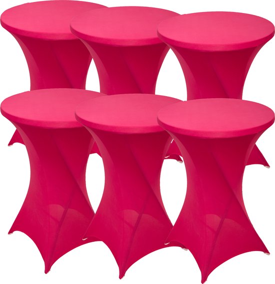 Statafelrok Roze x 6 – ∅80-85 x 110 cm – Statafelhoes Stretch 6 Stuks – Tafelhoezen... | bol.com