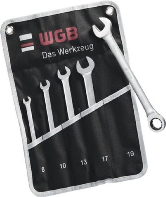 WGB Steekratelsleutel set 5 delig 8 - 10 - 13 - 17 - 19 | bol.com