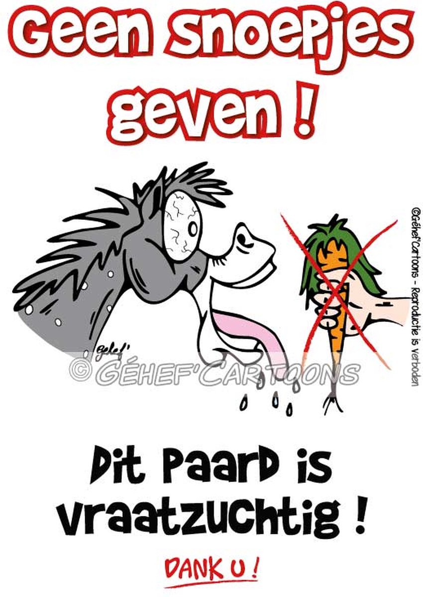 humoristische bordjes paard - Niet voeren | bol