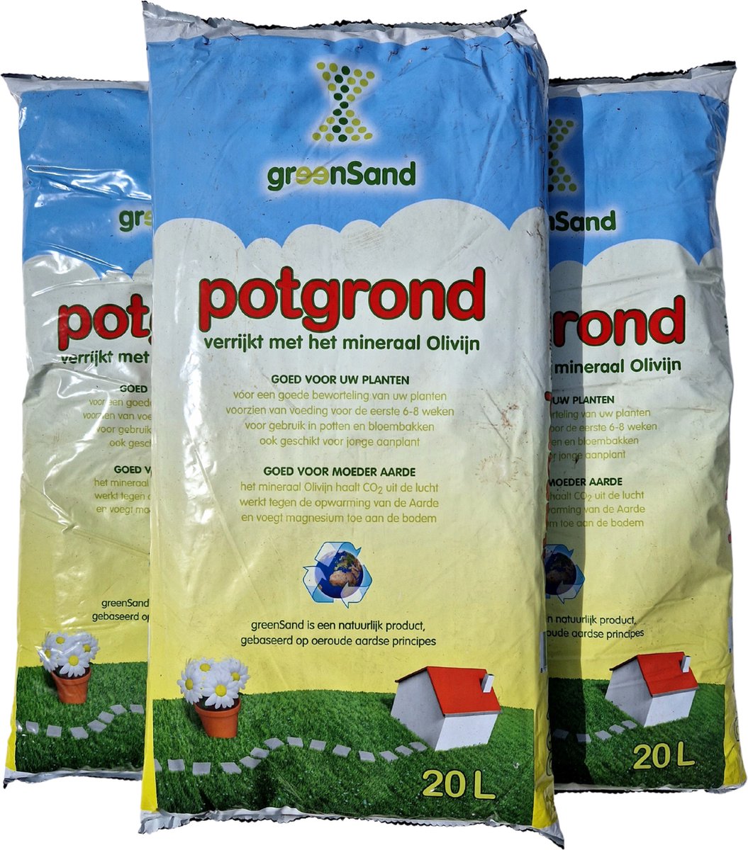 greenSand Potgrond 3 x 20 liter | bol.com