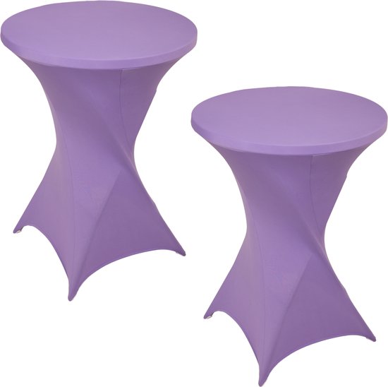 Statafelrok Lavendel x 2 – ∅80-85 x 110 cm – Statafelhoes Stretch 2 Stuks –... | bol.com