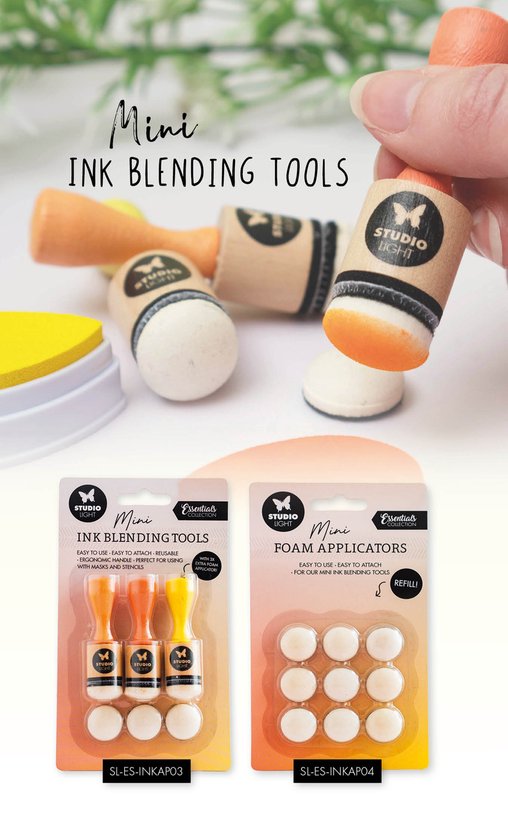 Studio Light Essentials Ink Blending Tools + Replacement Foam Pads 20mm ...