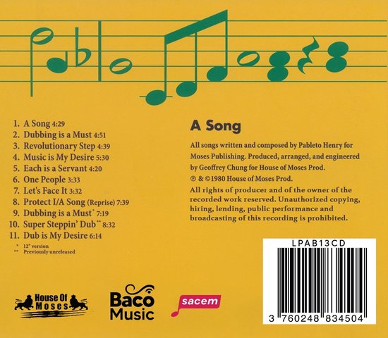Pablo Moses - A Song (CD), Pablo Moses | Muziek | bol