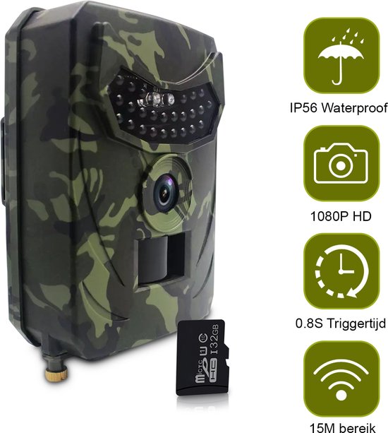 Professionele Wildcamera - 12MP 1080P HD - Incl. 32GB SD kaart ...