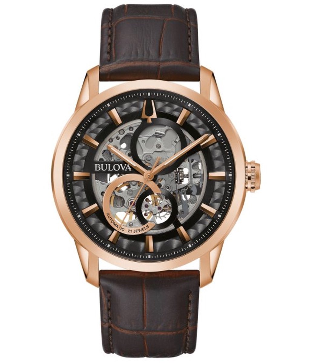 Bulova Sutton Horloge - Bulova heren horloge - Roségoud - diameter 43 ...