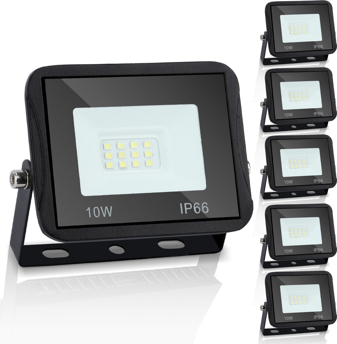 LED Schijnwerper 5x10W IP66 Buitenlamp 6000K Breedstraler Waterdicht ...