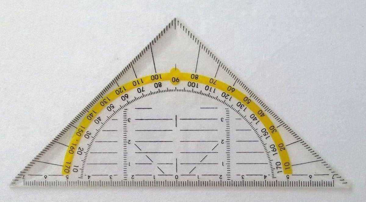 Liniaal Set - 5 stuks - Geodriehoek - Gradenboog - Liniaal - Geocollege ...