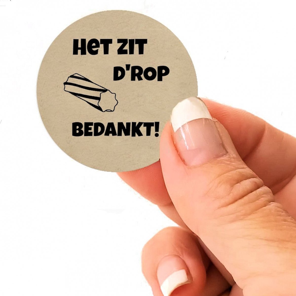 Stickers kraft bedankt het zit d'rop Ø 40mm 48 stuks-etiketten ...