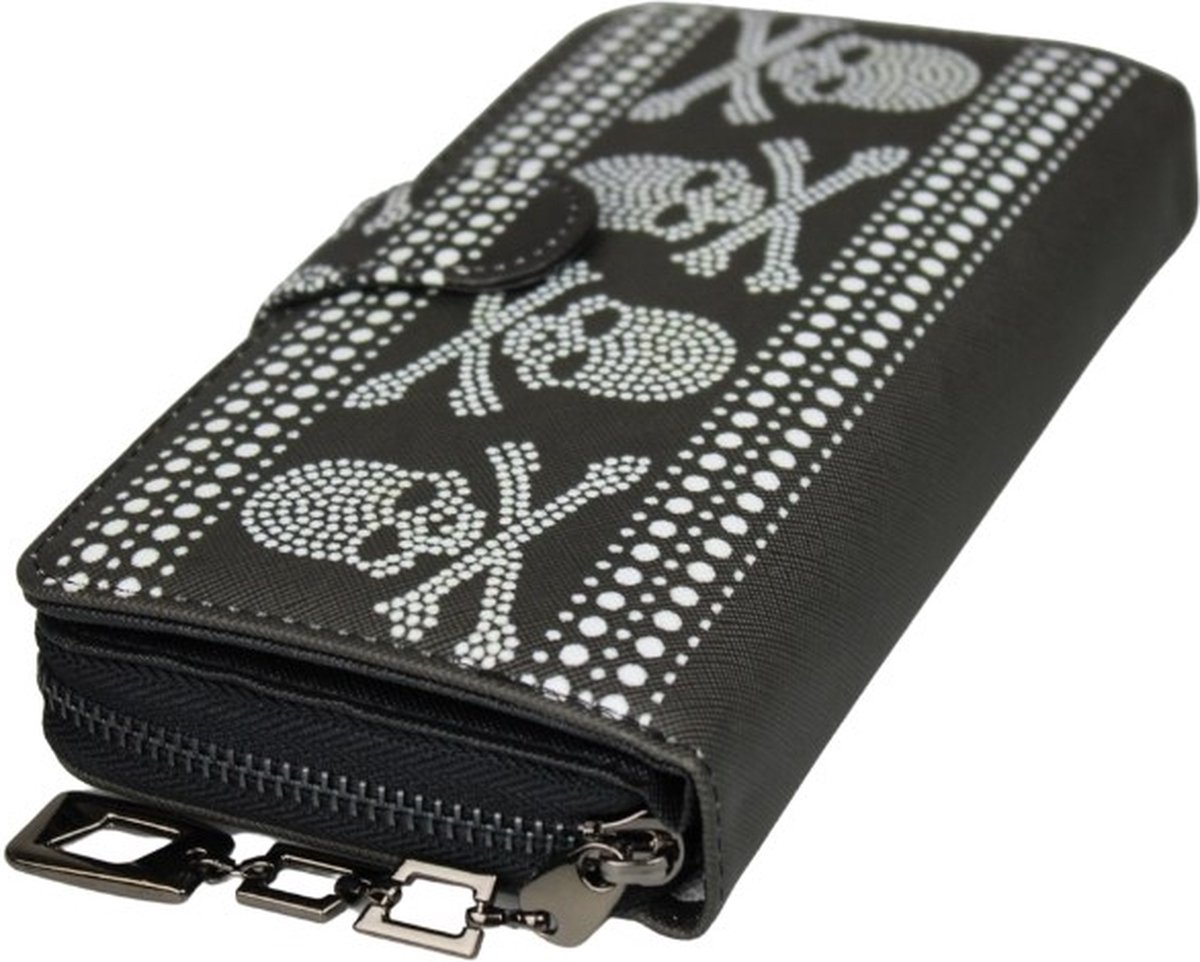 Dames Portemonnee Doodshoofd Print - Skelet Print Portemonnee - Rits ...