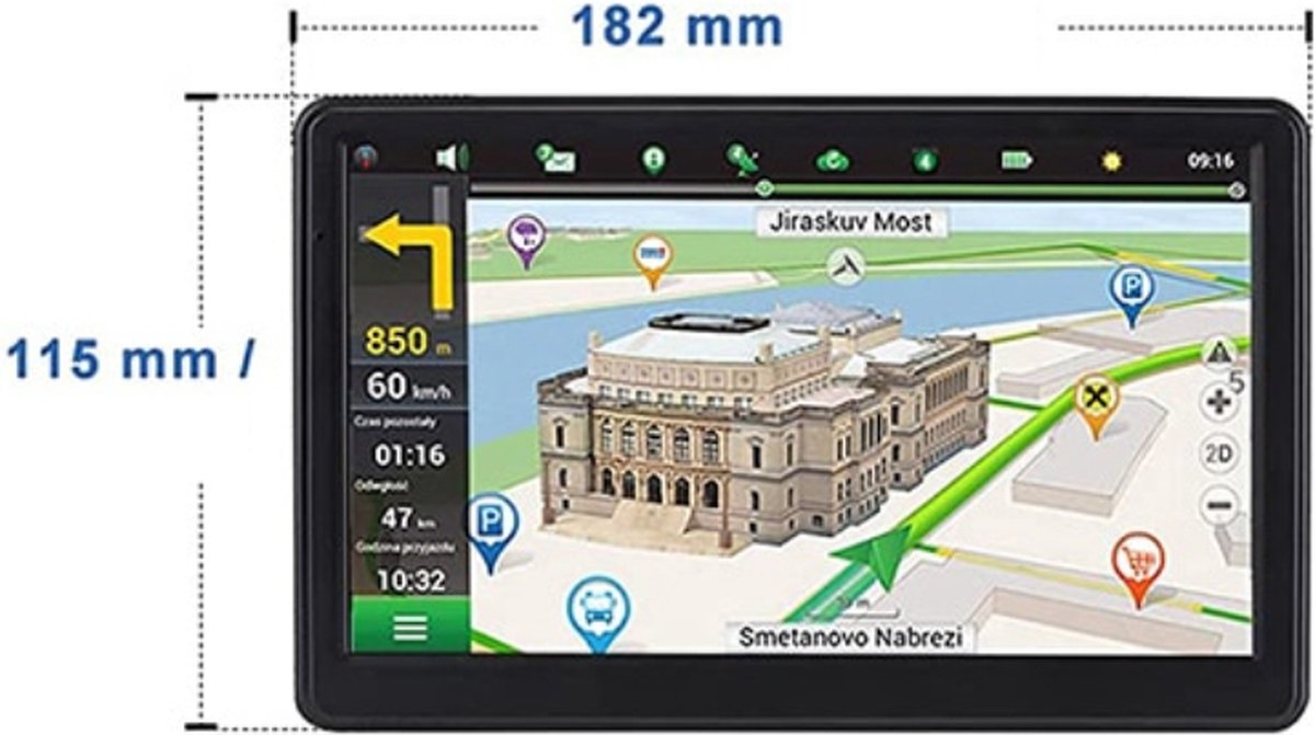 Amerce Navigatiesysteem Auto - Navigatie - 7 Inch Scherm - Sat Nav 256M ...