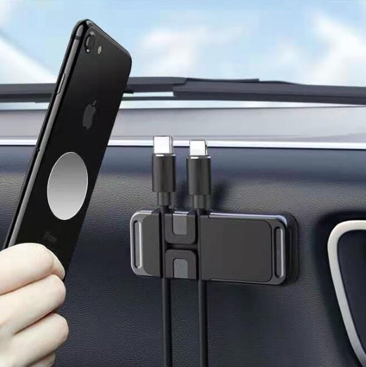 Multifunctionele telefoonhouder voor Auto / Keuken / Bureau - Met kabel ...