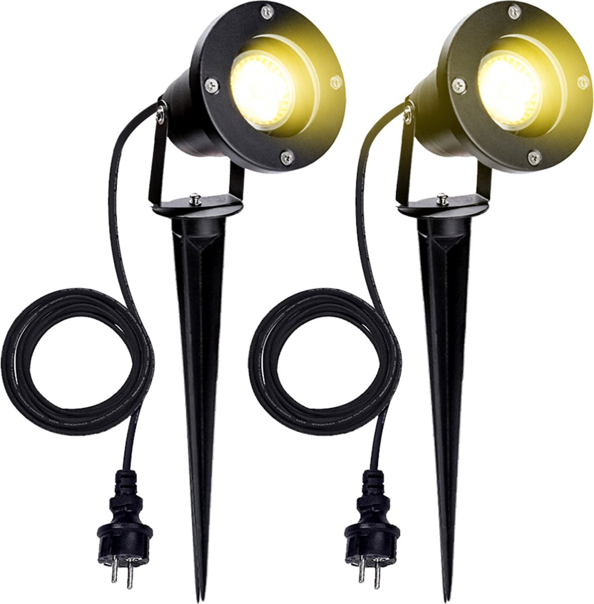 2X LED Tuinspot Buitenverlichting Tuinlampen Tuinverlichting Waterdicht ...