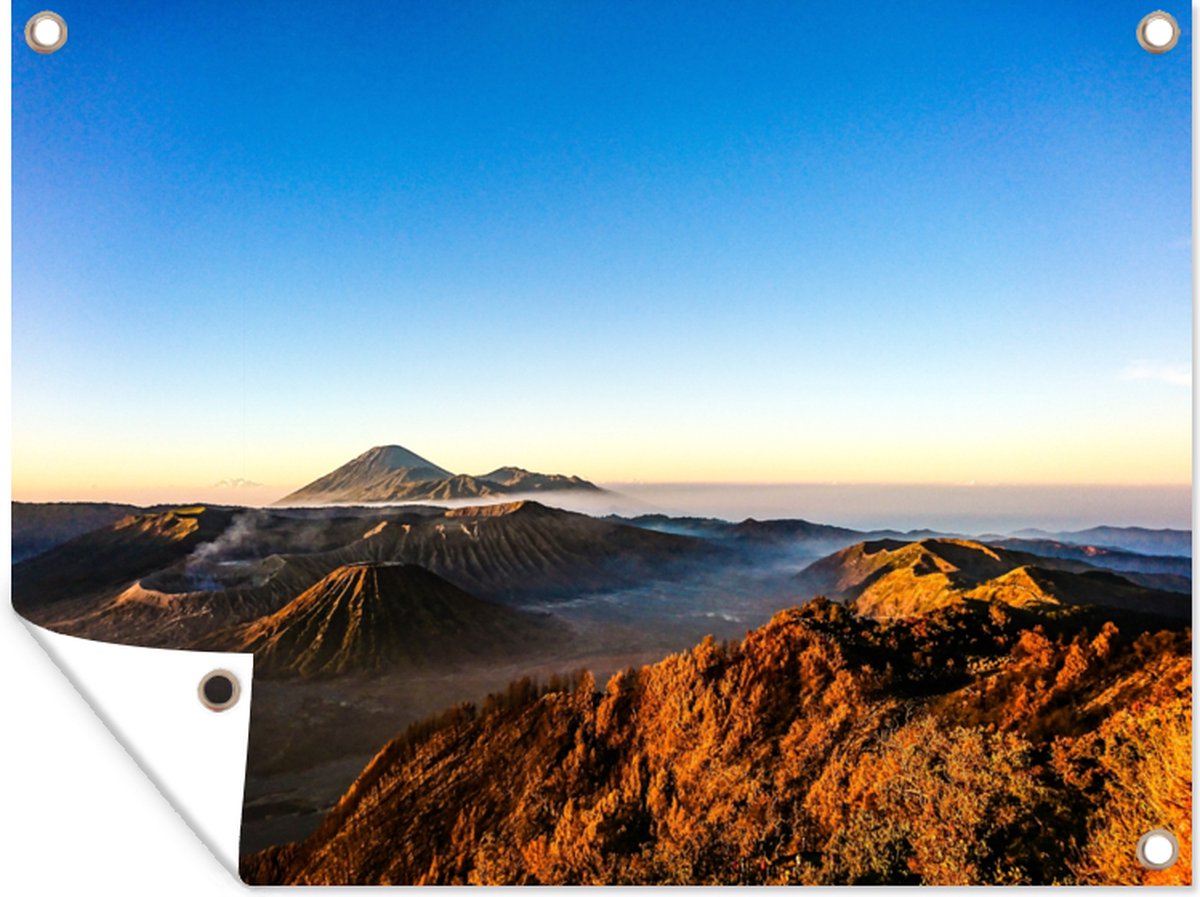 Muurdecoratie buiten Het vulkanische landschap van het Nationaal Park ...