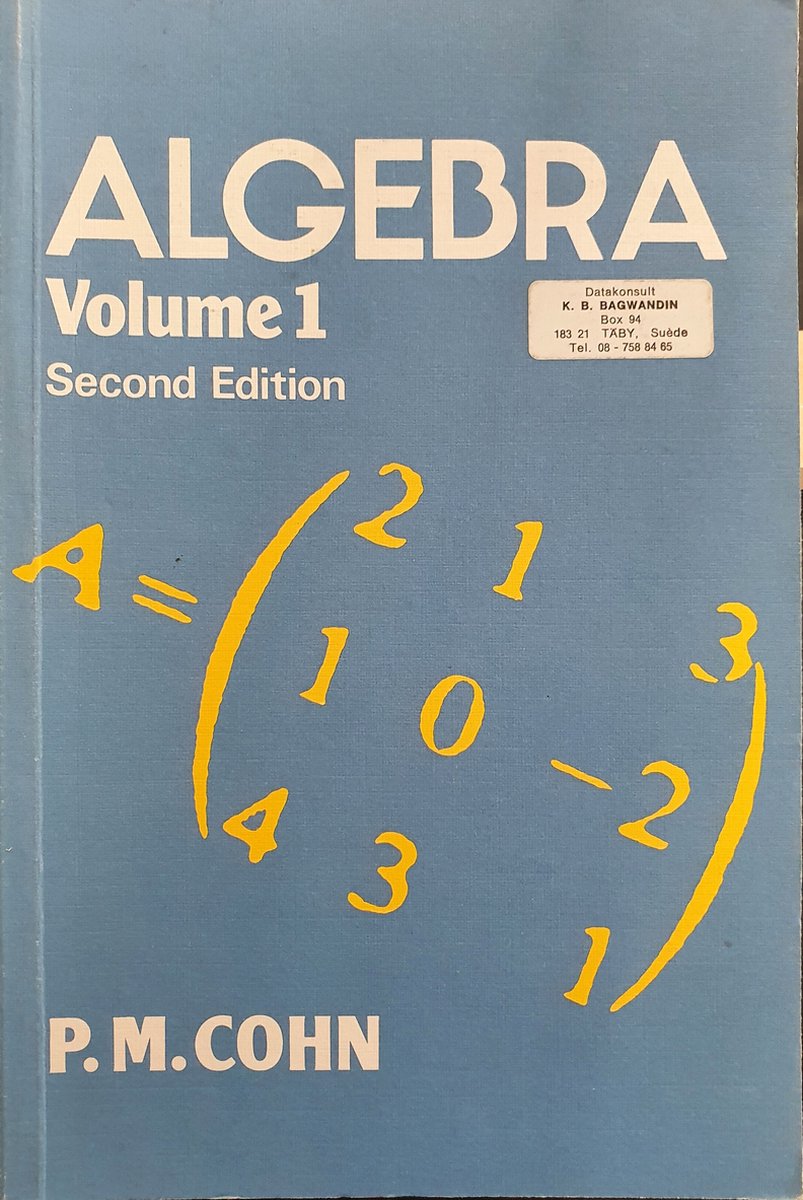 Algebra, P.M. Cohn | 9780471101697 | Boeken | bol