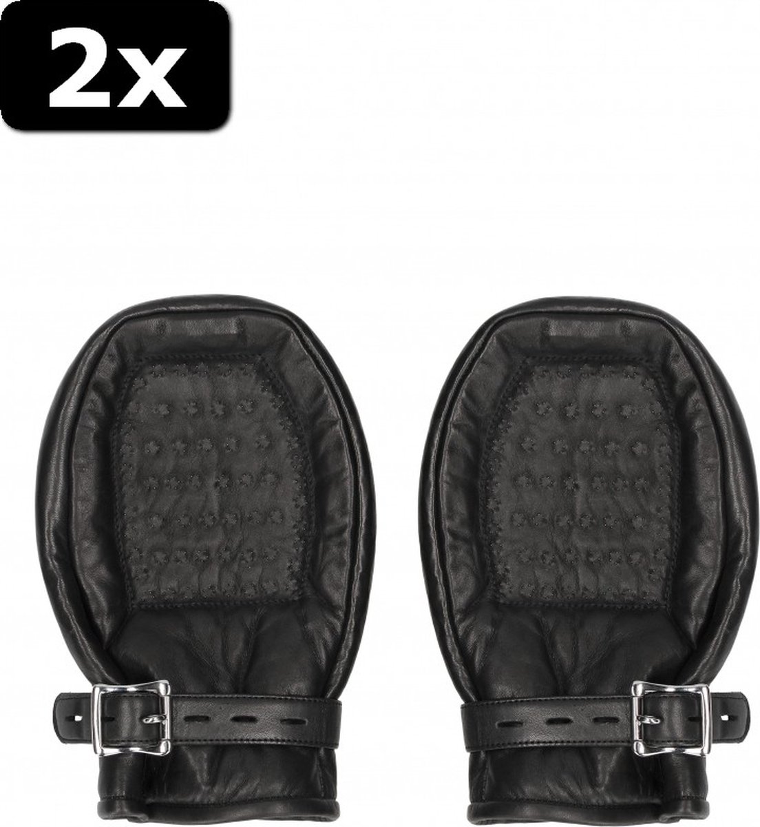 2x Bondage Mittens Padded With Metal Teeth - Black | bol.com