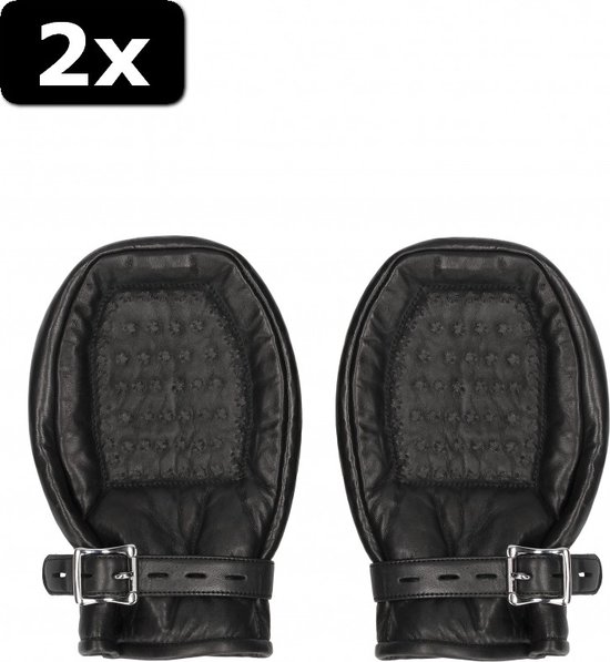 2x Bondage Mittens Padded With Metal Teeth - Black | bol.com