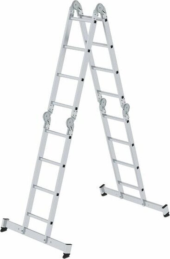 Multifunctionele ladder 4-delig met nivello® traverse 4x4 sporten | bol.com