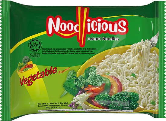 Noodlicious - veggie noodels instant -3 x vegetarische noodels. | bol