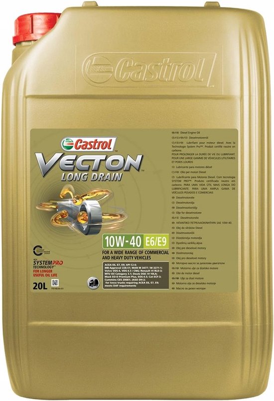 Truck motorolie Castrol Vecton Fuel Saver E7 5W30 - 20L Man Scania ...