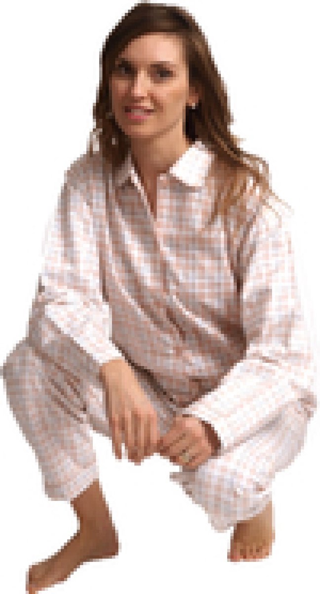 Lunatex Dames Flanel Pyjama Peach - maat XL | bol.com