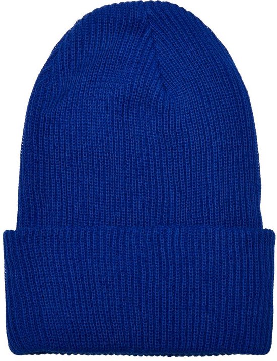 Urban Classics - Recycled Yarn Ribbed Knit Beanie Muts - Blauw | bol
