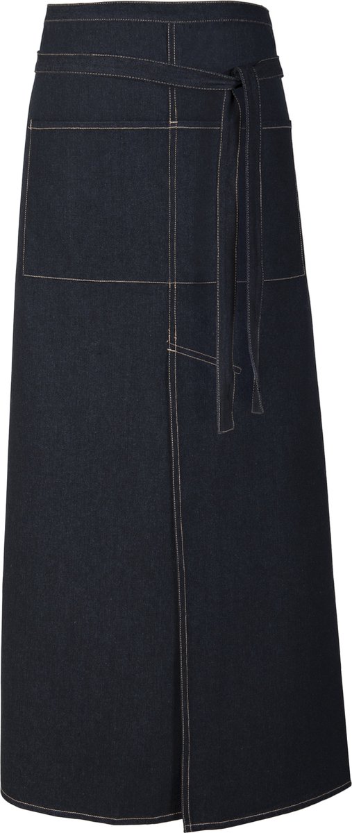 Link Kitchen Wear Franse sloof met split en zak, denim zwart. | bol.com