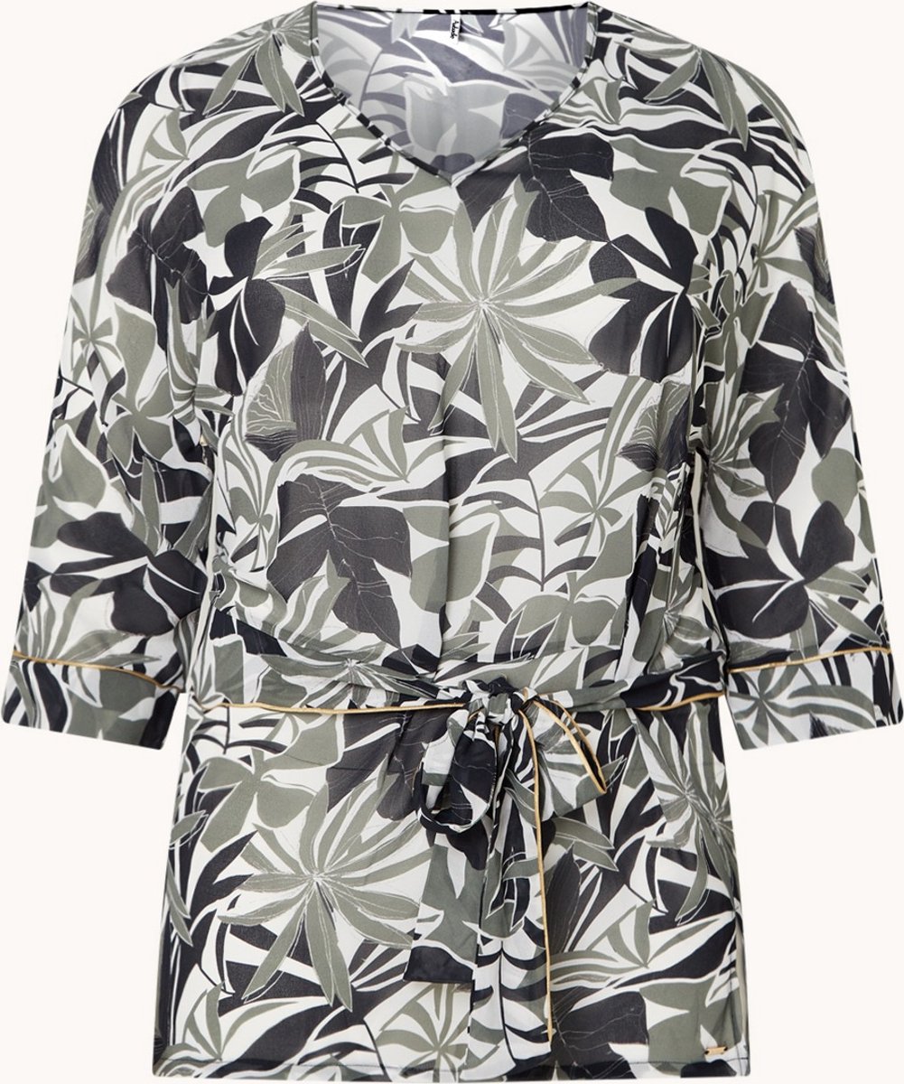Aubade Beach Paradise strandtuniek met print en strikceintuur - Zwart ...