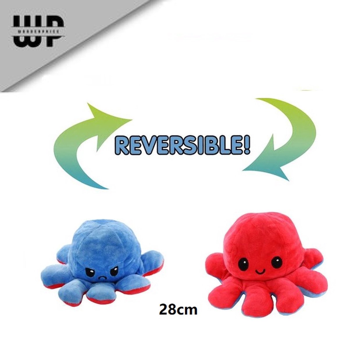 Mood octopus - XL mood octopus - 26 cm - XL Blauw Rood - Octopus ...