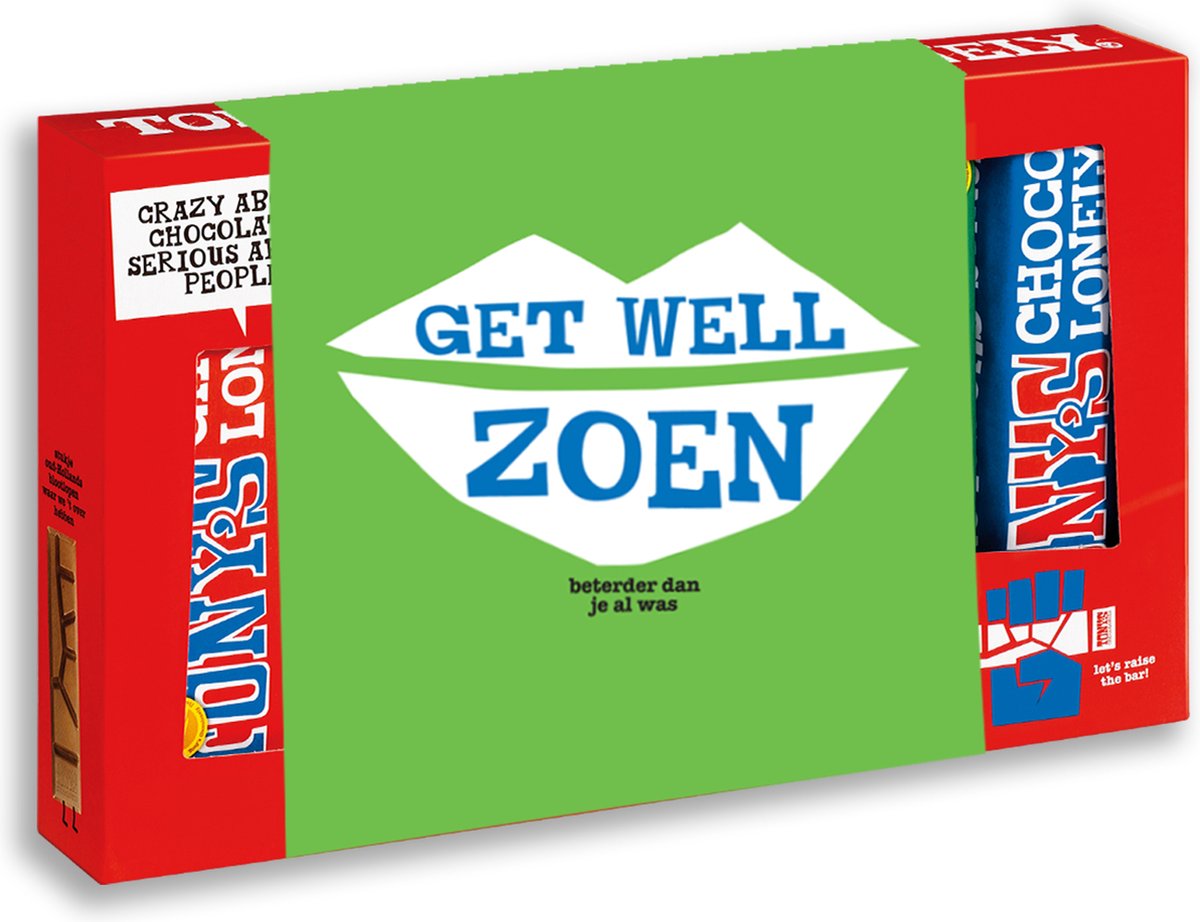Tony's Chocolonely Chocolade Proeverijtje Get Well Zoen - 288 gram ...