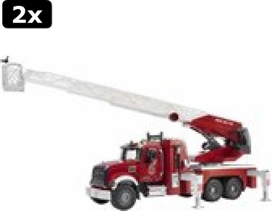2x BRUDER MACK Granite fire engine with water pump | bol