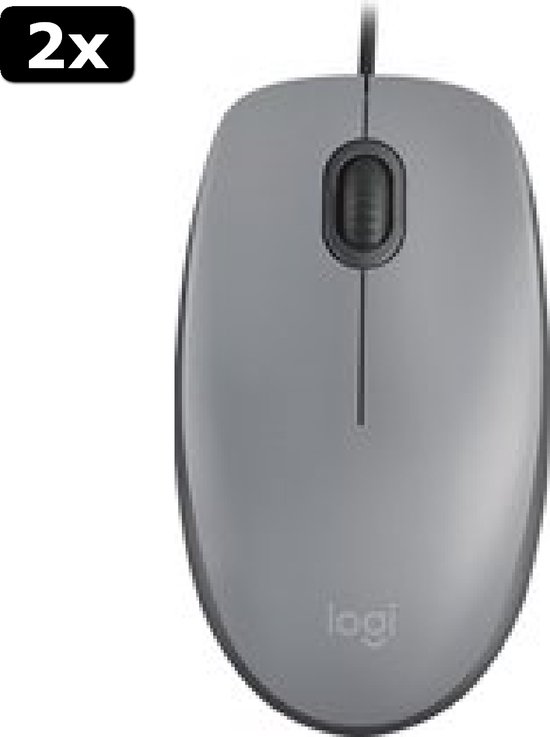 2x Logitech M110 - Silent Muis - Grijs | bol