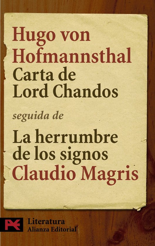 Carta de Lord Chandos / Letter of Lord Chandos, Claudio Magris ...