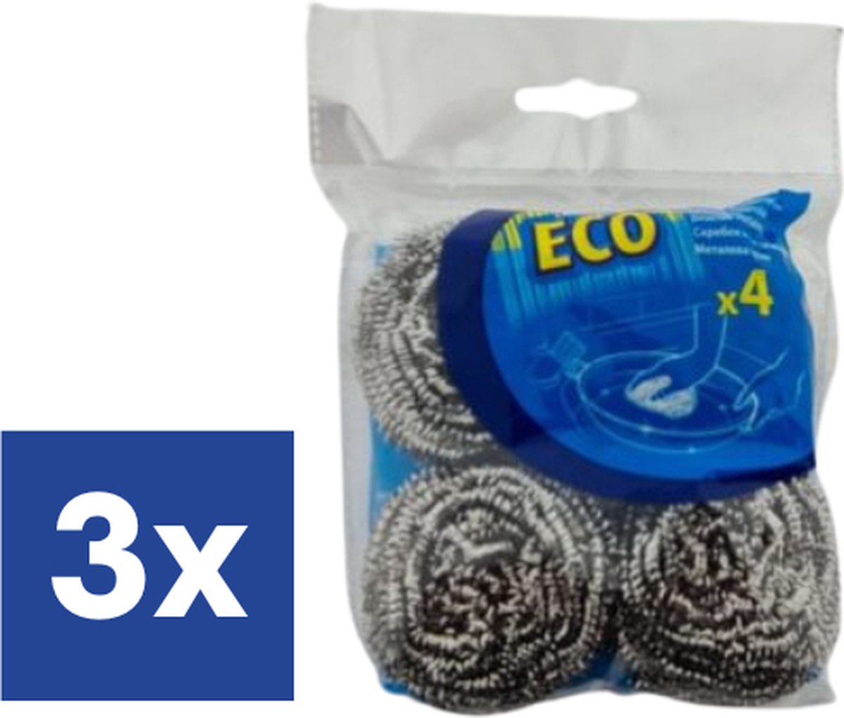 Nicols Schuurspons Metaal - 3 x 4 stuks | bol.com