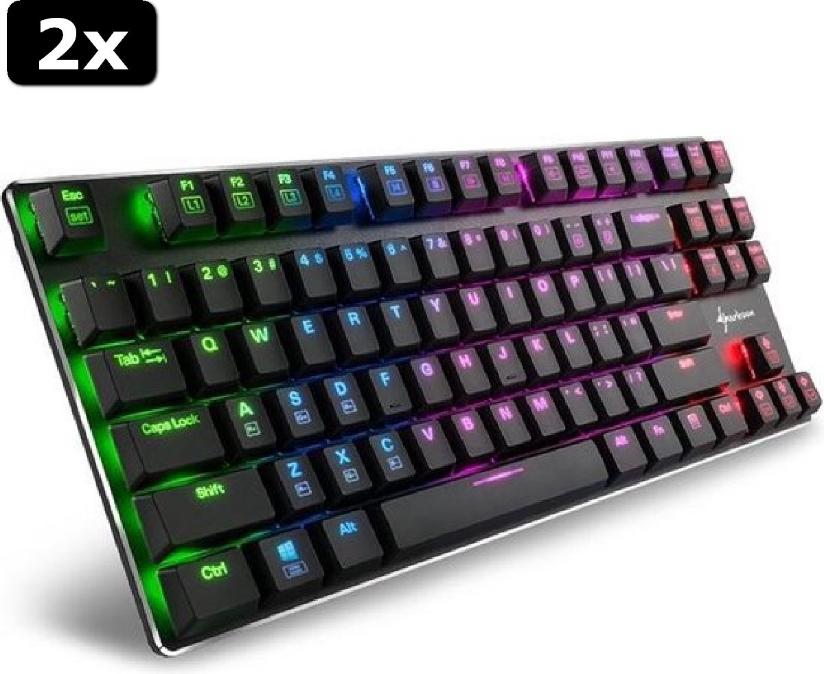 2x Sharkoon PureWriter TKL RGB clavier USB QWERTY Anglais Américain ...