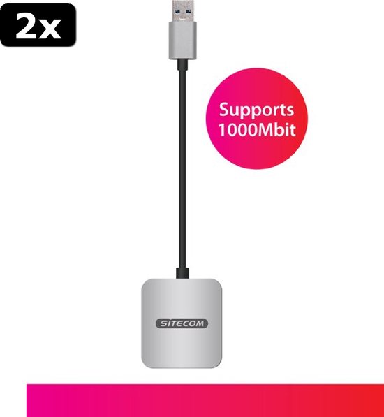 2x Sitecom - CN-341 - Lan adapter - Ethernet adapter - USB 3.0 naar ...