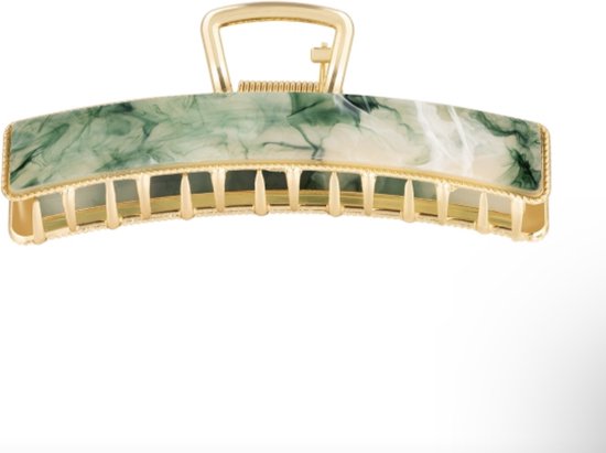 Yehwang-Haarclip-Marmer-Groen-Goud-Haaraccessoire-Klem | bol.com