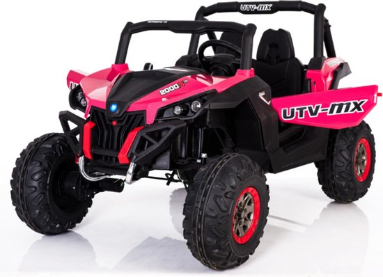 Beach buggy, kinderauto, roze, Mp4 TV, 2 zitter, 12V, softstart, eva ...