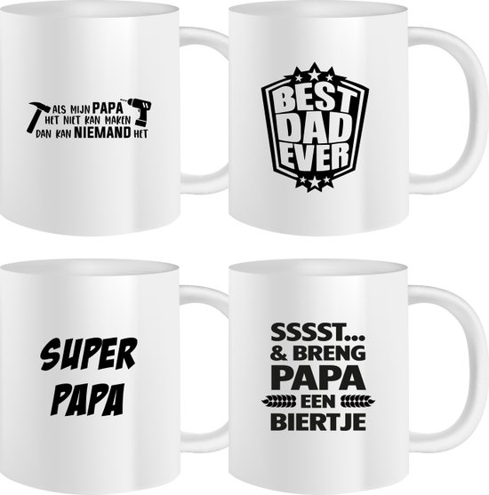 4 Mokken voor de liefste Papa | Vaderdag | Mok | Koffie | Thee | Cadeau ...