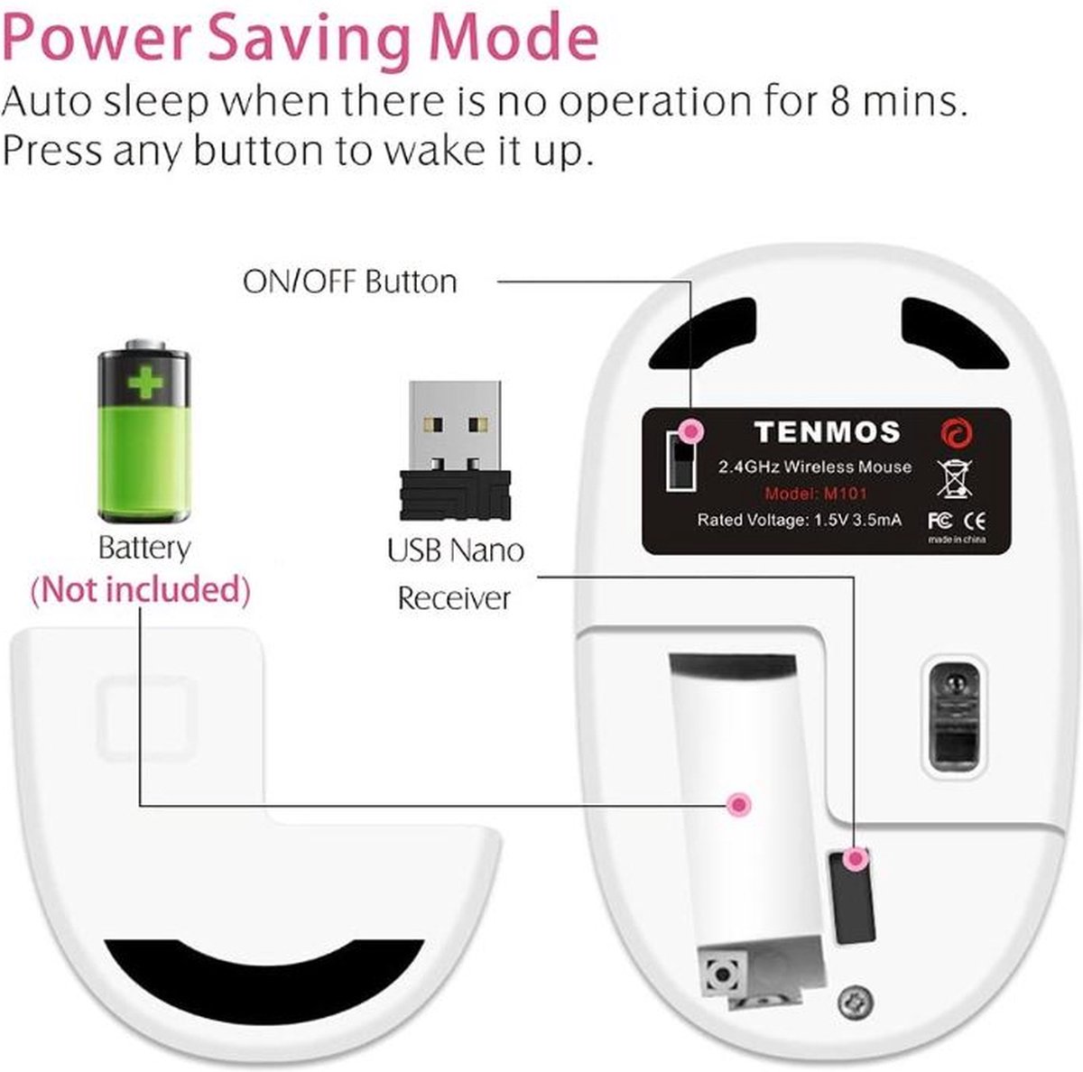 FMouse M101 - Wireless optical Mouse - Flowers - 1600dpi - 2.4Ghz - Nano USB ontvanger | bol.com