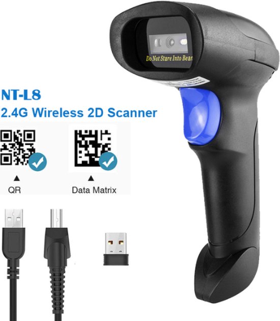 Netum Barcode Scanner - Barcode Scanner Draadloos - Zwart | bol