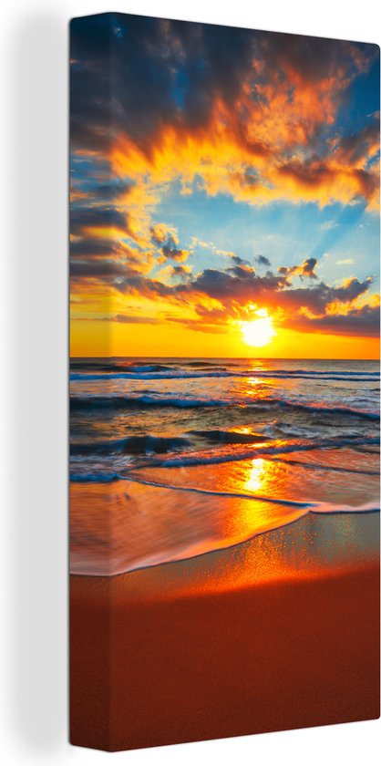 OneMillionCanvasses - Canvas schilderij - Zonsondergang - Horizon - Zee - Wolken -... | bol.com