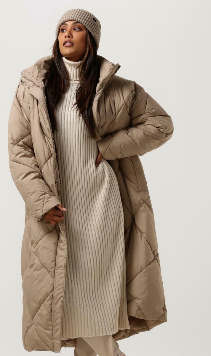 Notre-V Puffer Diamond Jassen Dames - Winterjas - Beige - Maat L | bol.com