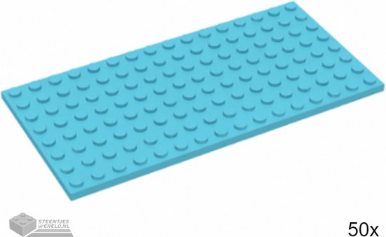 LEGO Plaat 8x16, 92438 Medium azuur 50 stuks | bol.com