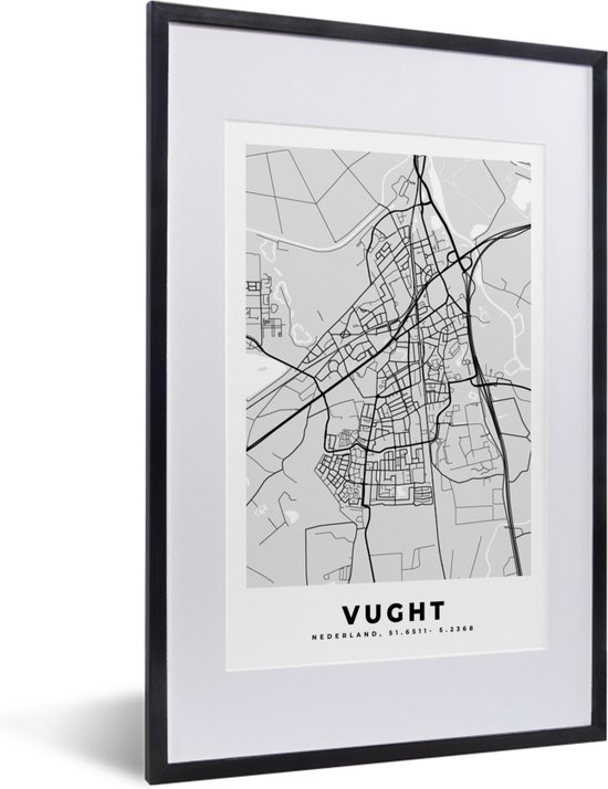 Fotolijst incl. Poster - Plattegrond - Vught - Kaart - Stadskaart ...