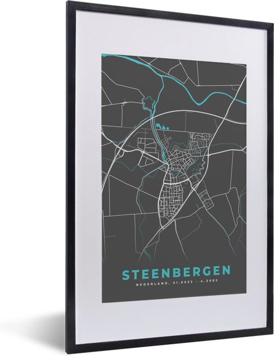 Fotolijst incl. Poster - Steenbergen - Plattegrond - Kaart - Stadskaart ...