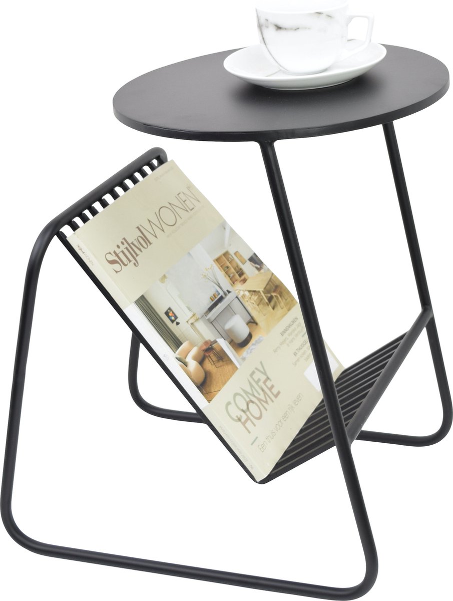 LOFT42 Pete Bijzettafel met Tijdschriften- of Krantenbak - Metaal - Mat ...
