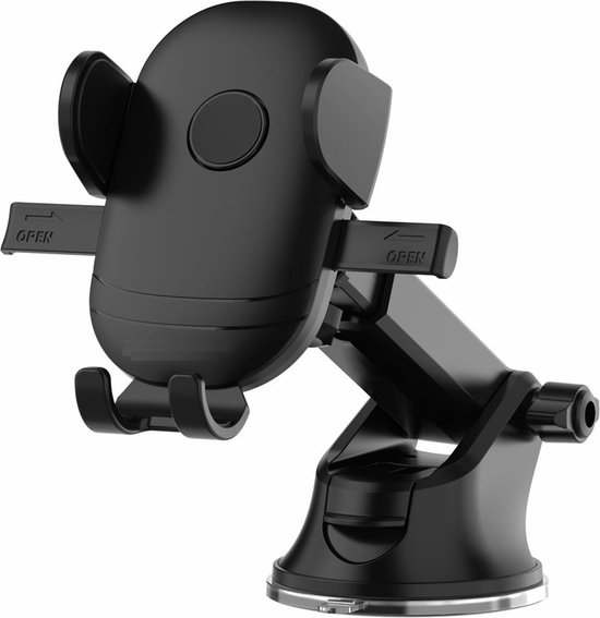 Mobiele telefoonhouder met zuignap - Zwart - Autohouder - GSM houder ...