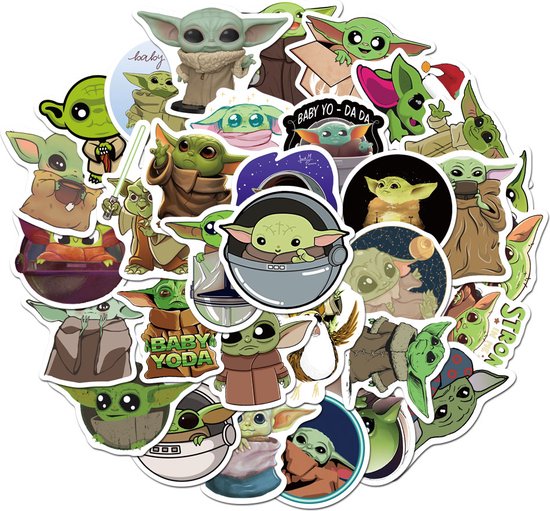 Baby Yoda Stickers - The Mandalorian - Grogu - set 50 stuks - Laptop ...
