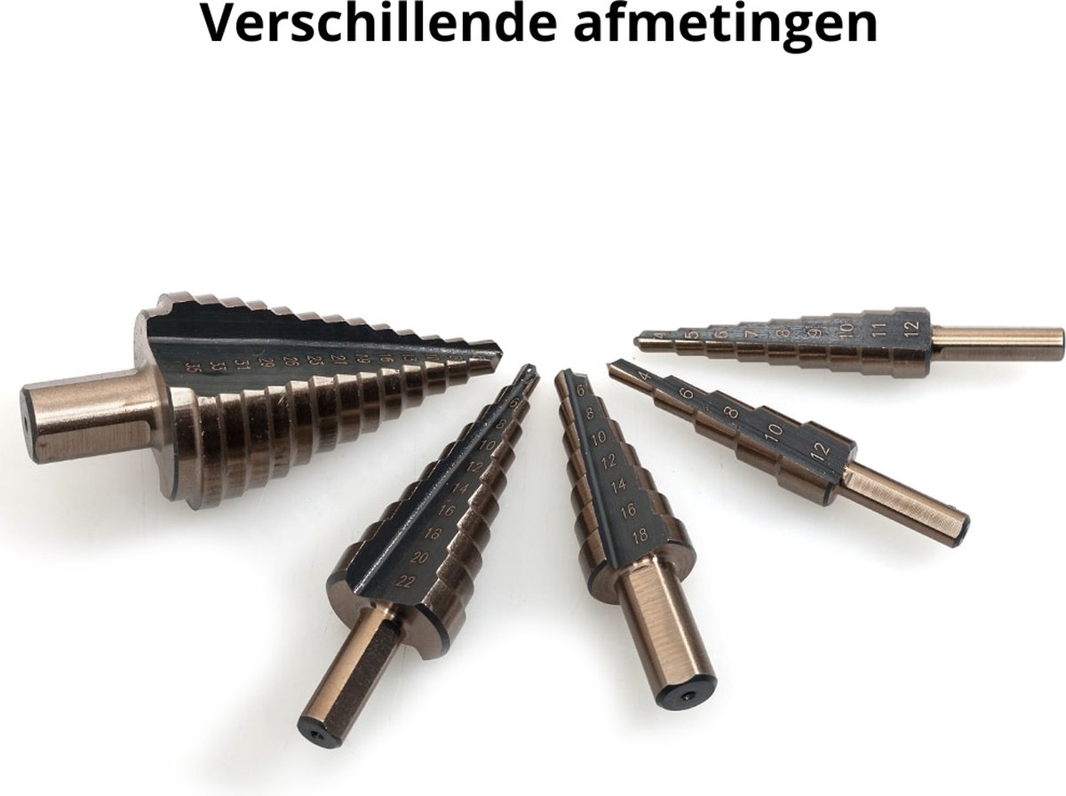 Amerce Stappenboor 5 Delig - Metaalboor - Trappenboor - Conische Boor ...